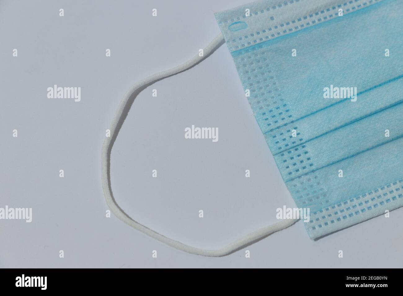 Hygienic mask or surgical earloop face mask isolated on white ...