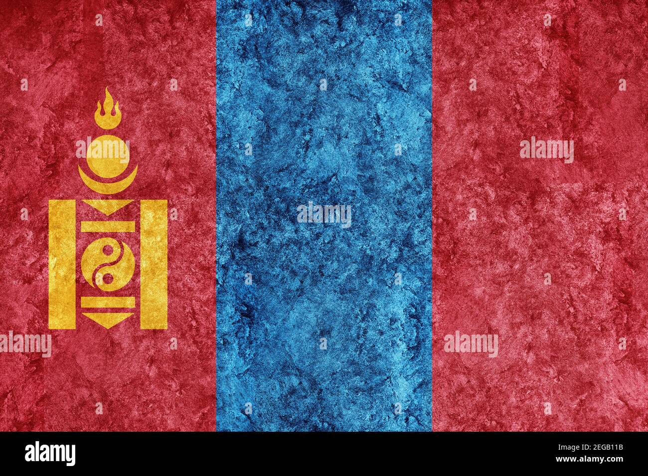 Mongolia Metallic flag, Textured flag, grunge flag Stock Photo - Alamy