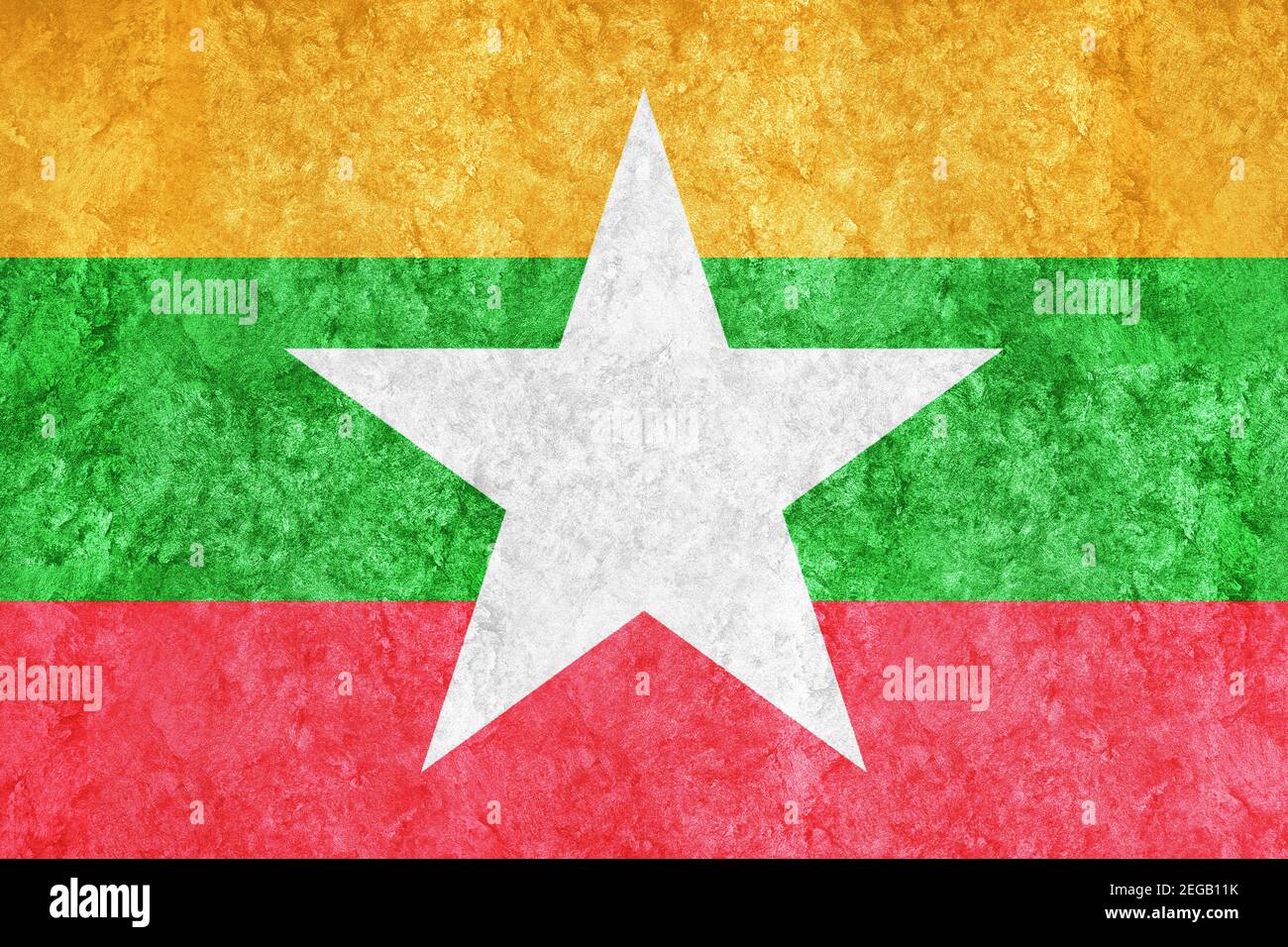 Myanmar Metallic flag, Textured flag, grunge flag Stock Photo - Alamy