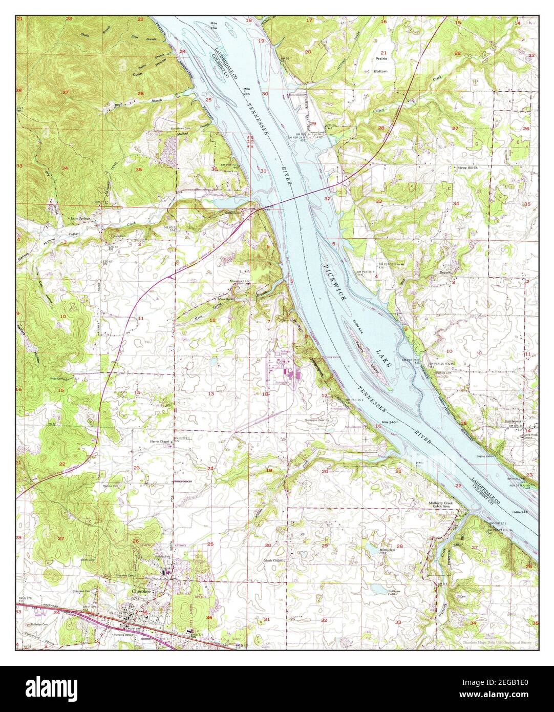 Cherokee, Alabama, map 1954, 1:24000, United States of America by ...