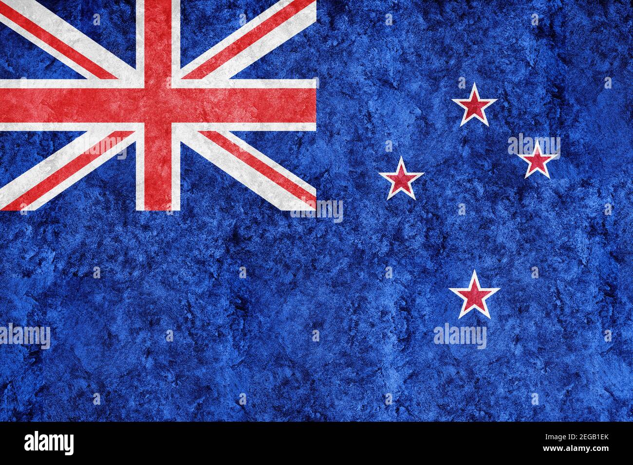 New Zealand Metallic flag, Textured flag, grunge flag Stock Photo - Alamy