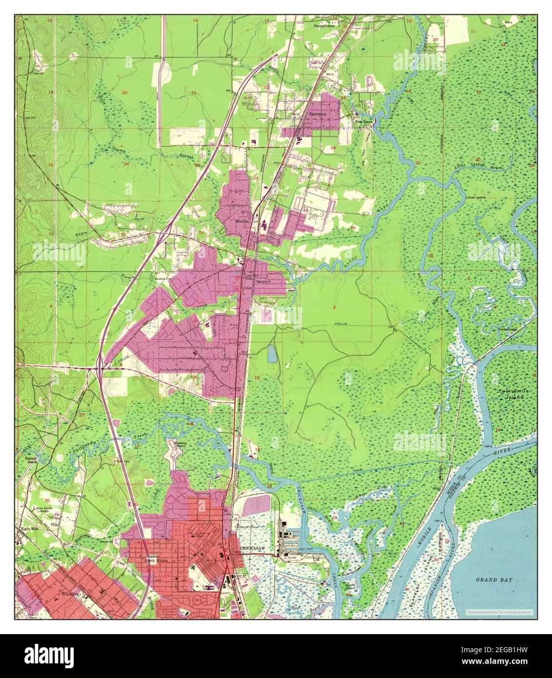 Chickasaw map hi-res stock photography and images - Alamy