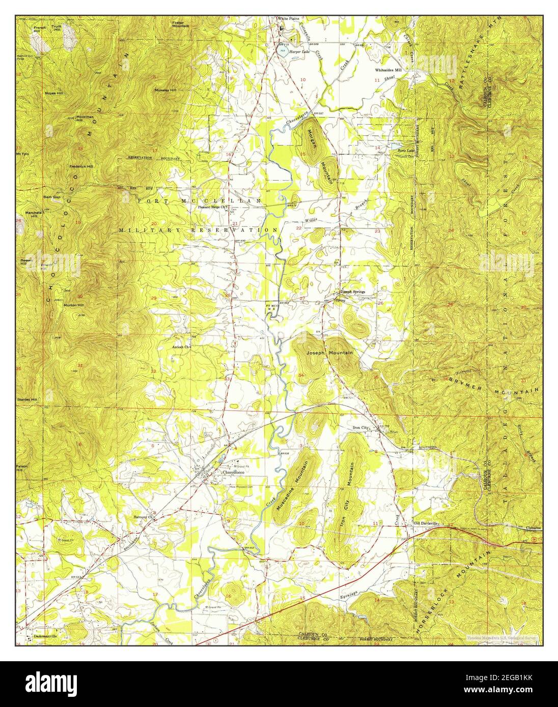Choccolocco, Alabama, map 1954, 1:24000, United States of America by ...