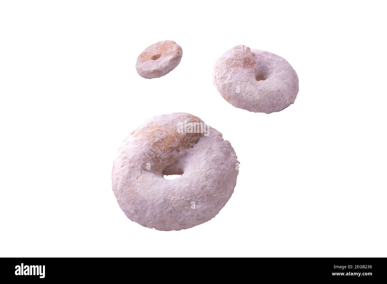 powdered sugar rolls isolated on white background Stock Photo - Alamy