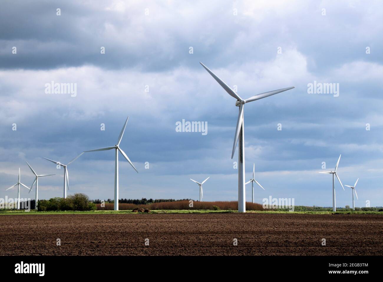 Field with wind turbines Stock Photo - Alamy