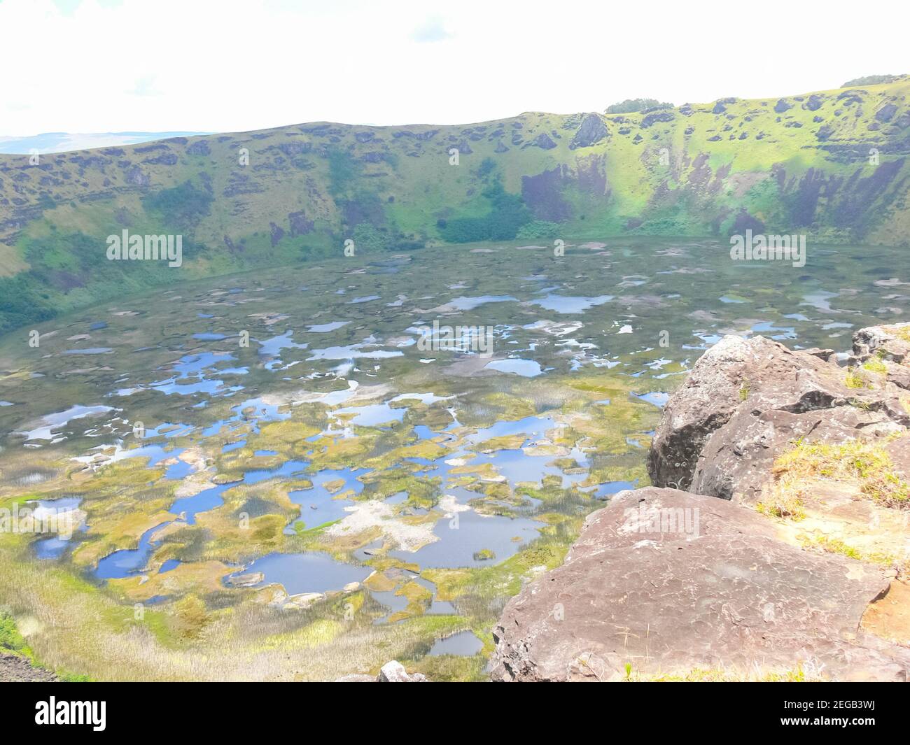 Crater of an extinct snuck on Easter Island. The nature of the island ...