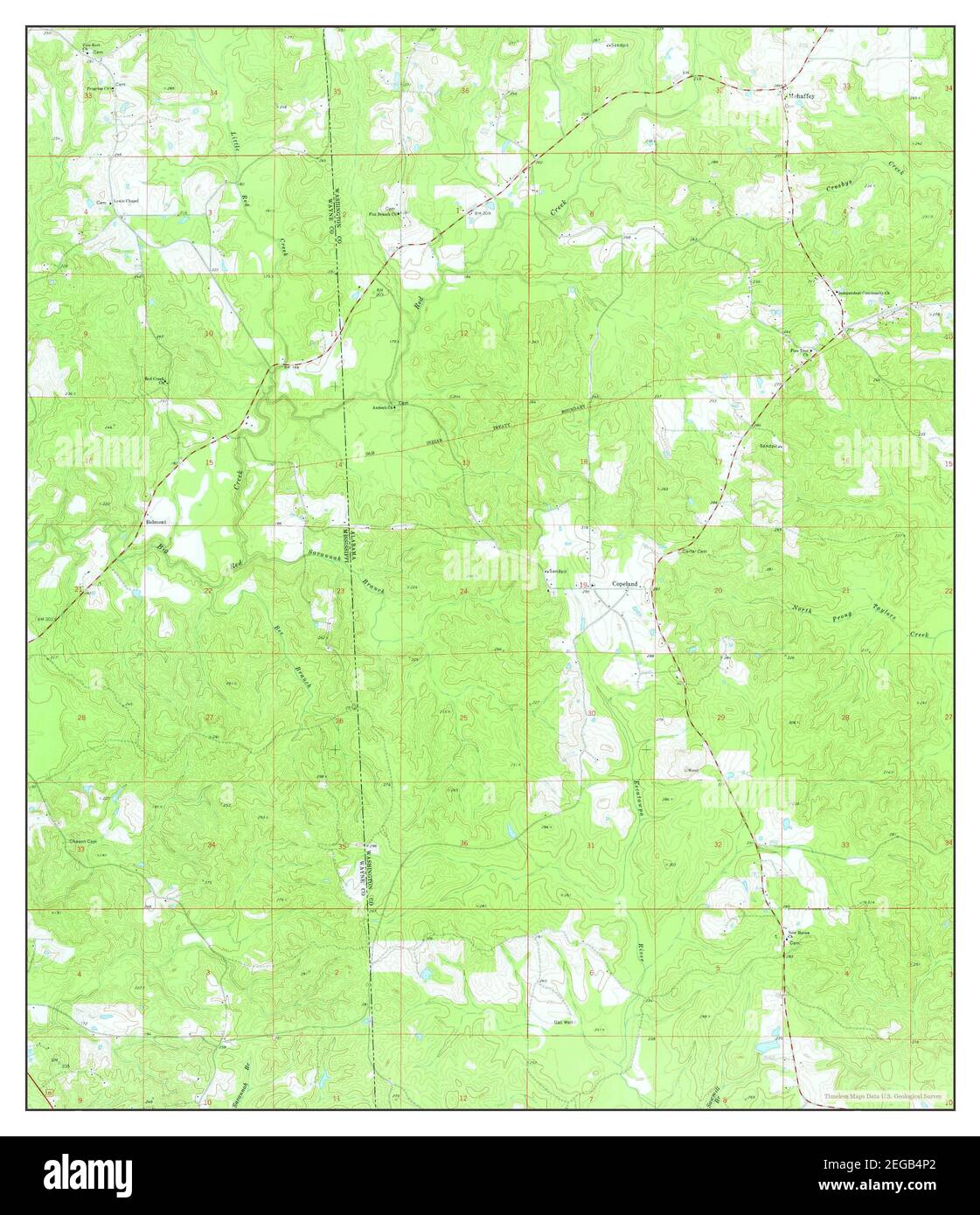 Copeland, Alabama, map 1974, 1:24000, United States of America by ...