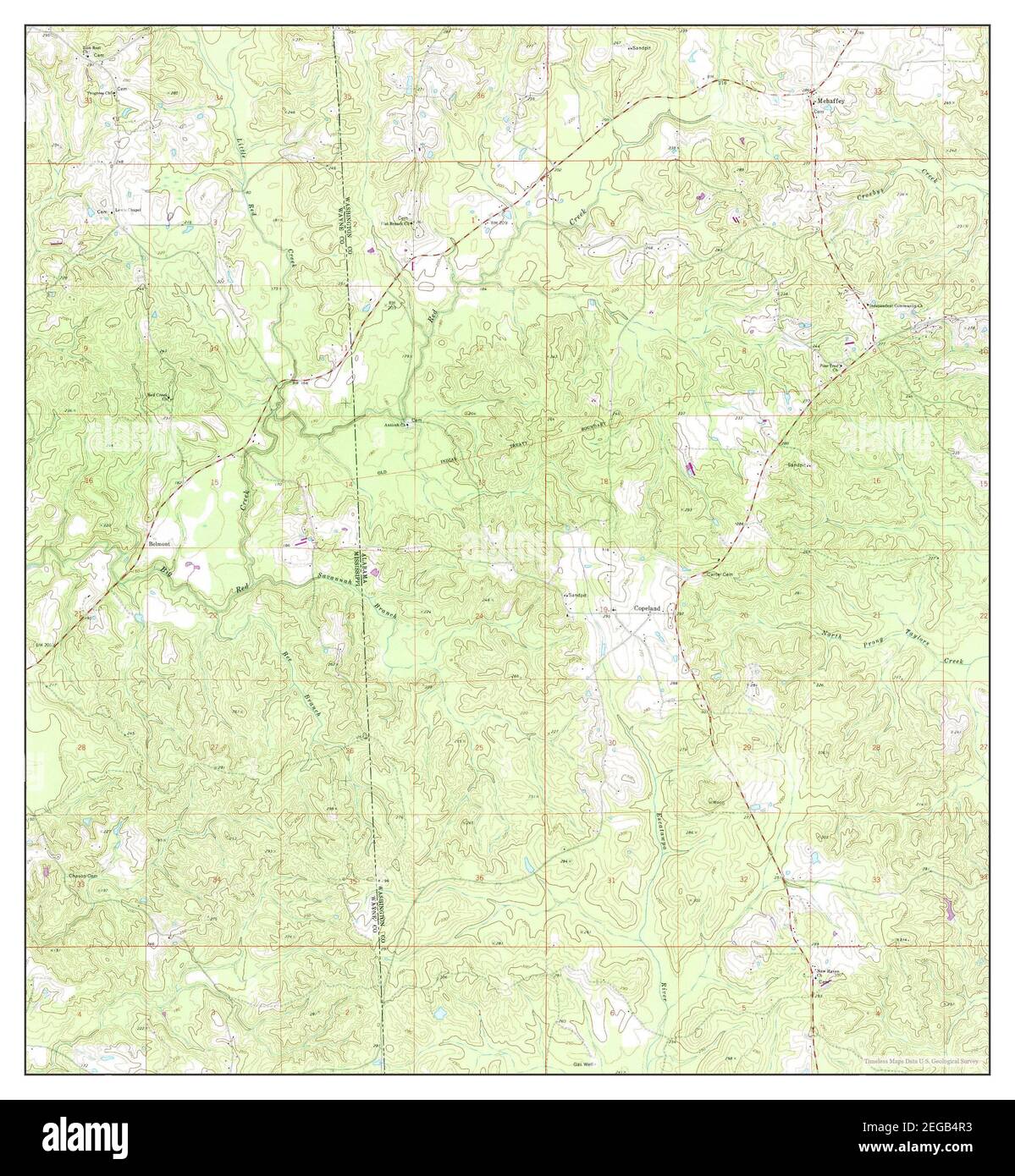 Copeland, Alabama, map 1974, 1:24000, United States of America by ...