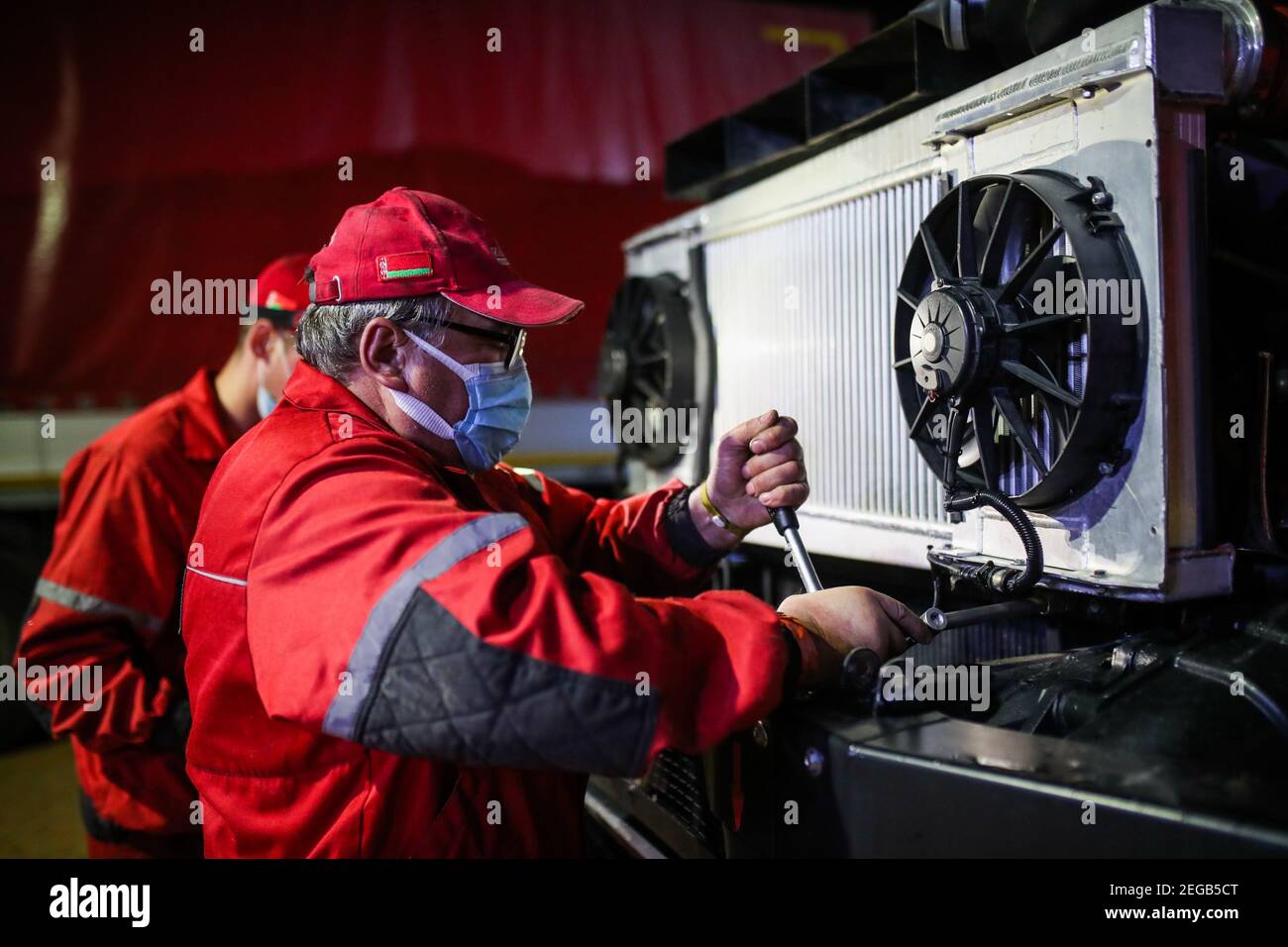 Maz, mechanic, bivouac during the 5th stage of the Dakar 2021 between ...