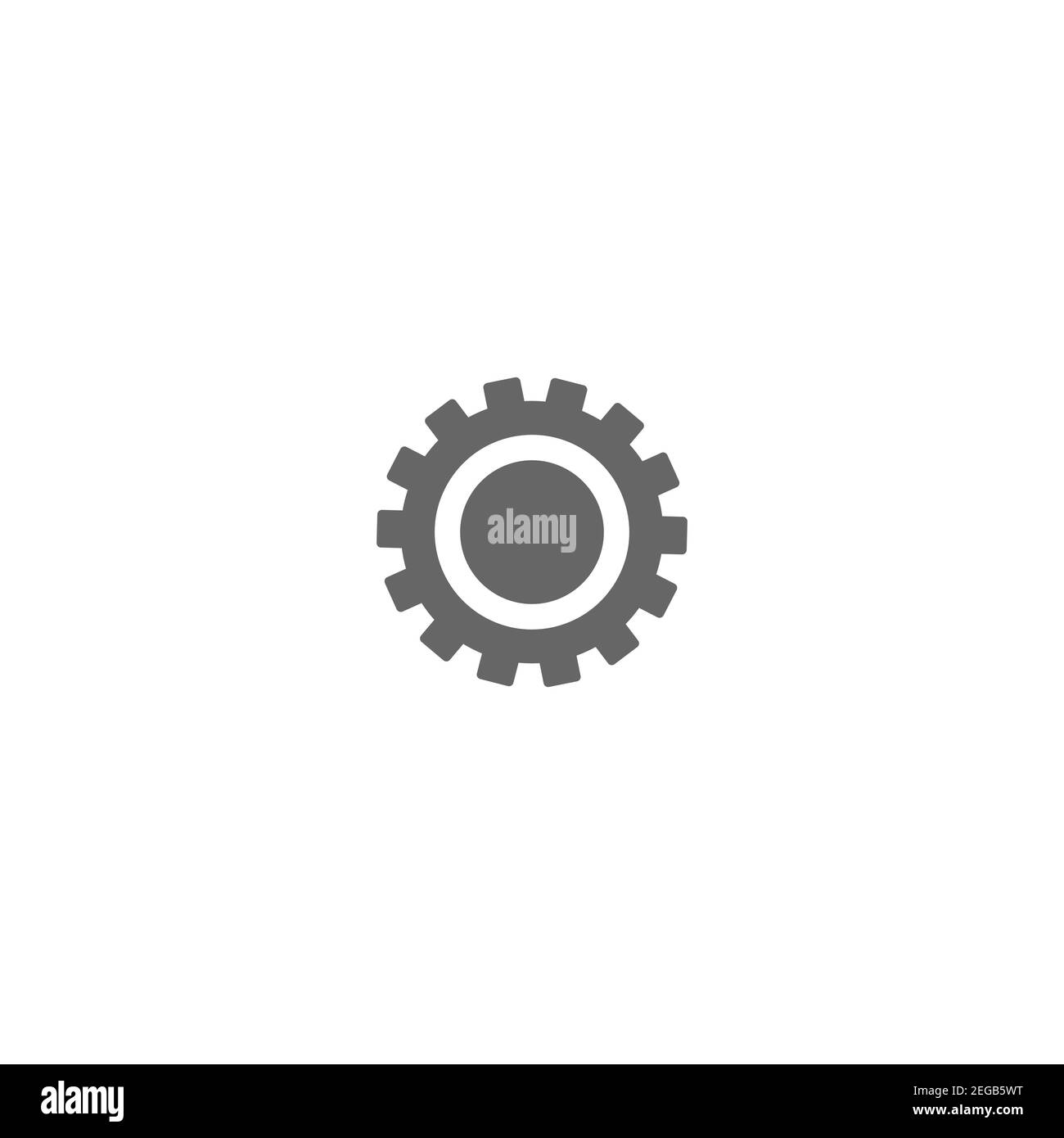 black simple gear icon isolated on white background. pinion vector flat ...