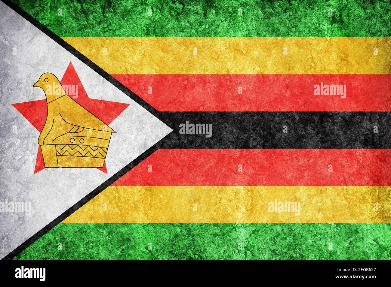 Zimbabwe Metallic flag, Textured flag, grunge flag Stock Photo - Alamy