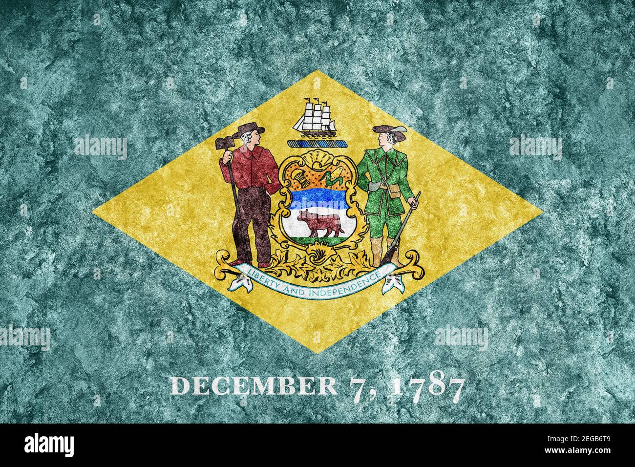 Metallic Delaware state flag, Delaware flag background Metallic texture ...