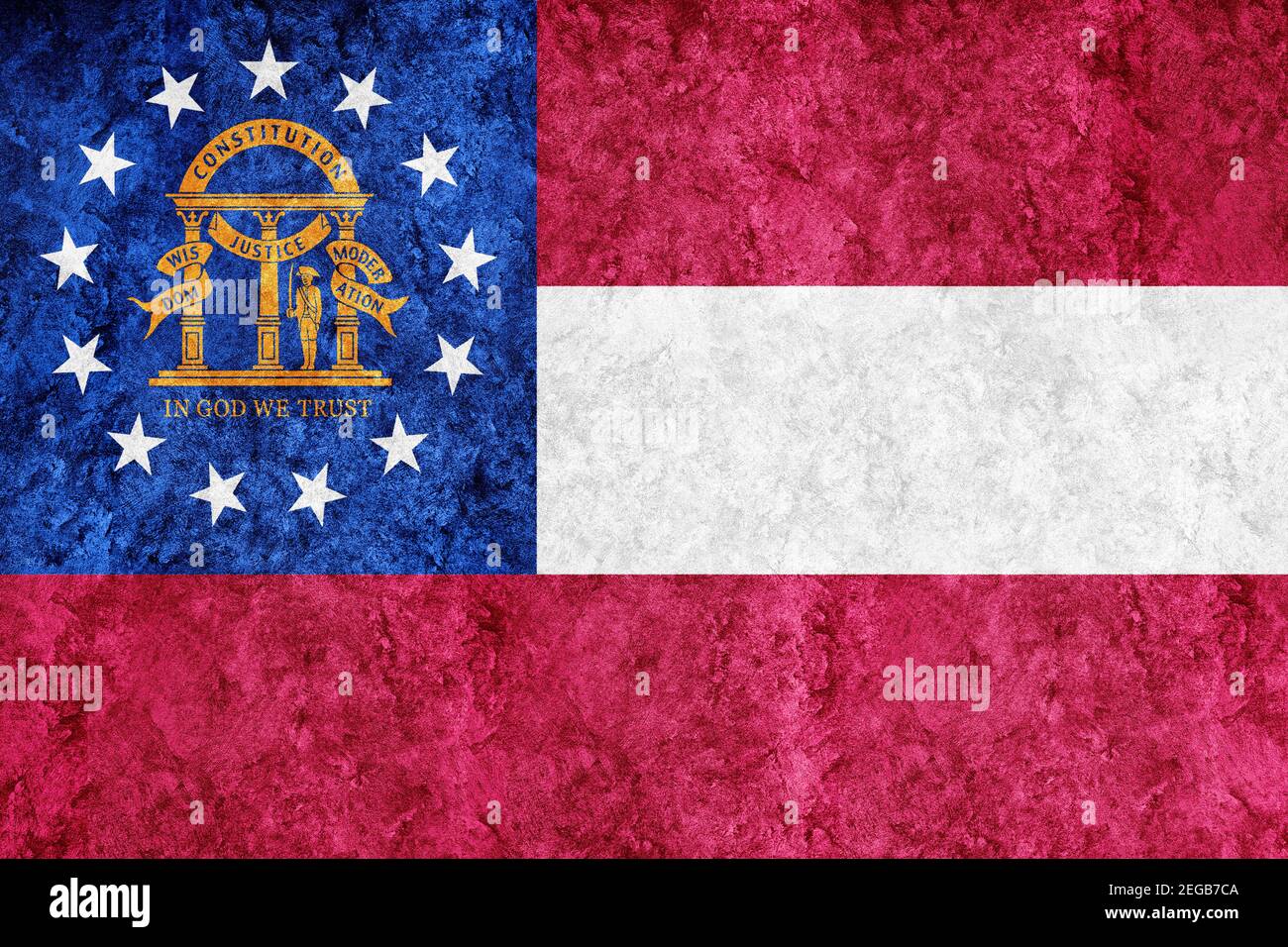 Metallic Georgia State Flag Georgia Flag Background Metallic Texture