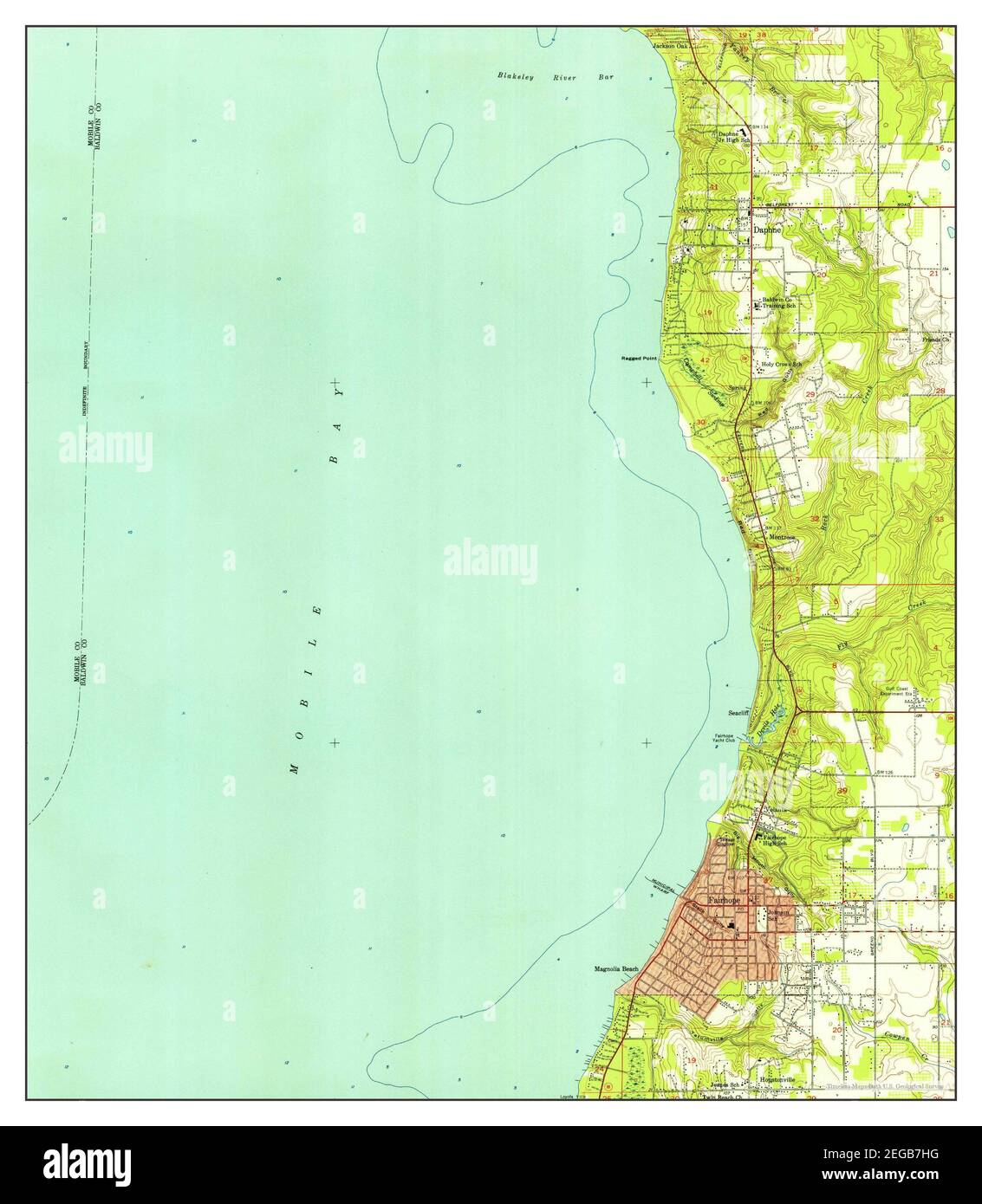 Daphne, Alabama, map 1953, 1:24000, United States of America by ...