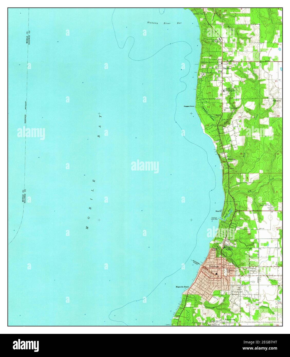Daphne, Alabama, map 1953, 1:24000, United States of America by ...