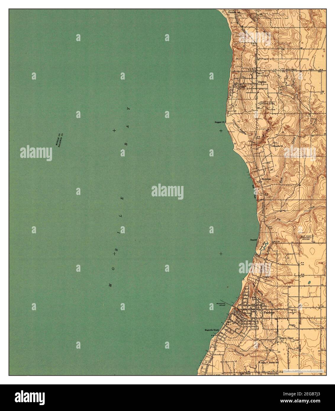 Daphne, Alabama, map 1939, 1:31680, United States of America by ...