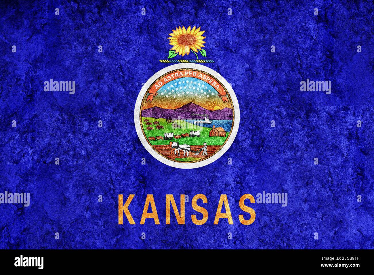 Metallic Kansas state flag, Kansas flag background Metallic texture ...
