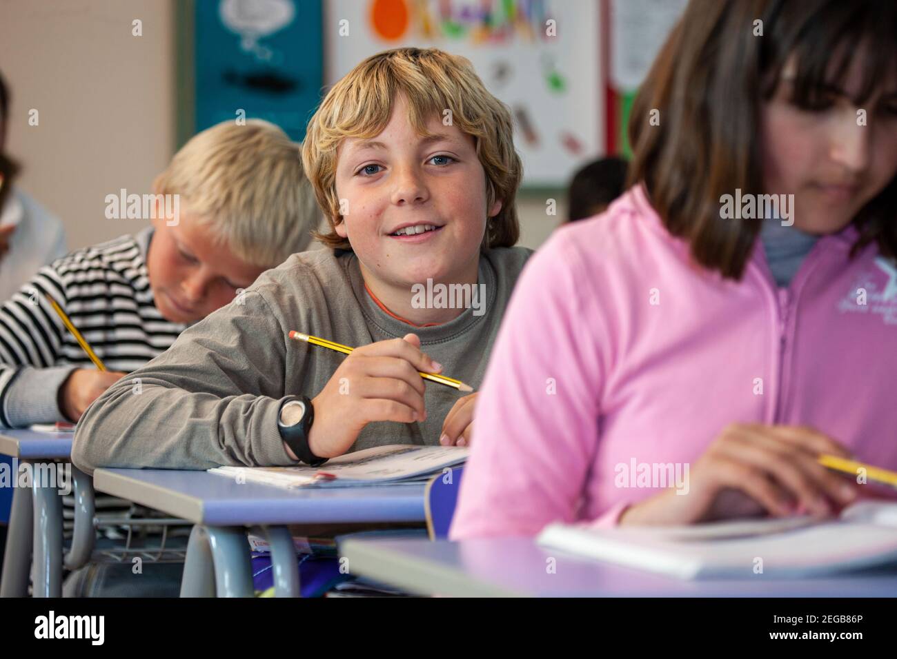 School children in a classroom Stock Photo - Alamy