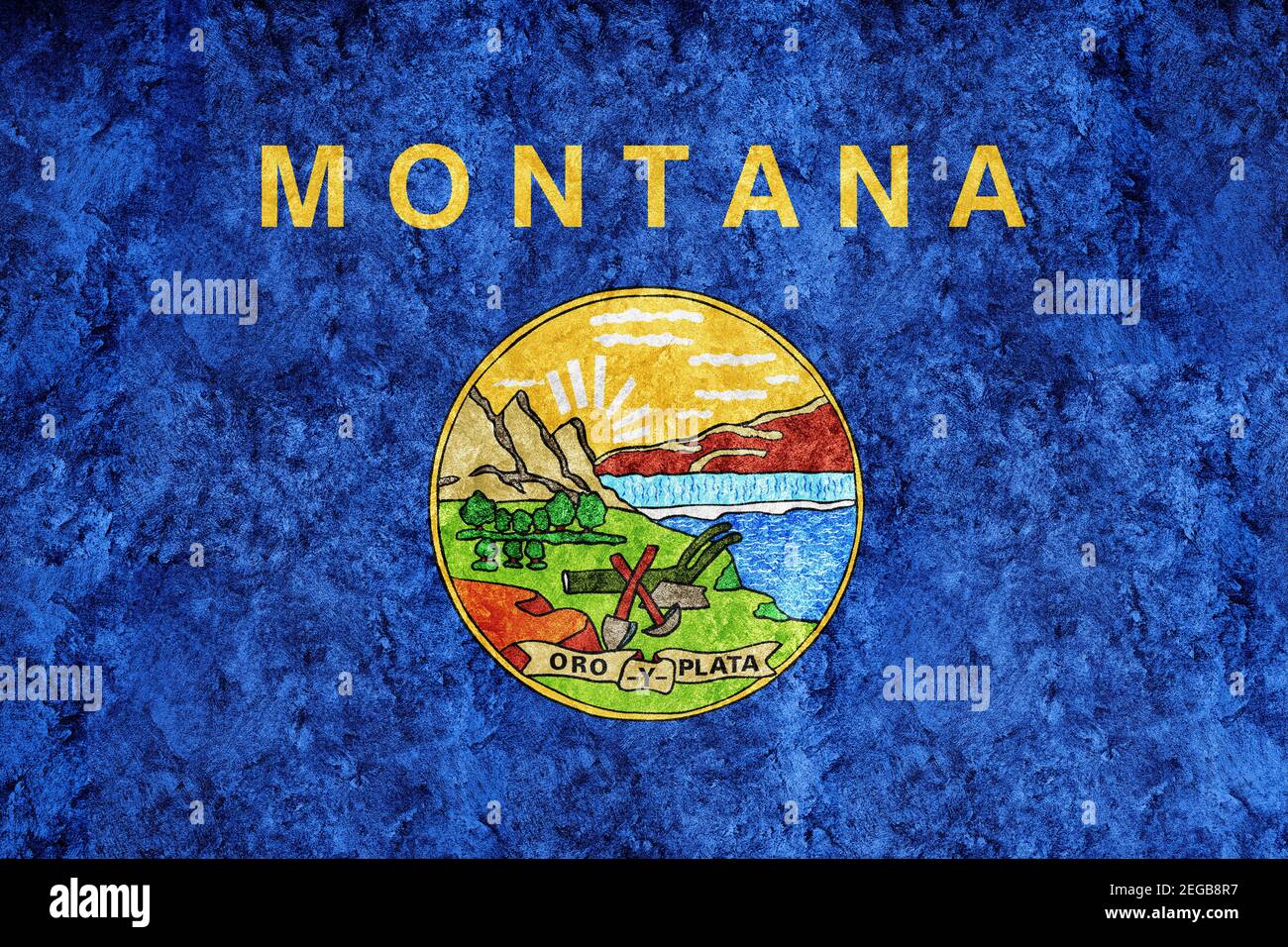 Metallic Montana state flag, Montana flag background Metallic texture ...