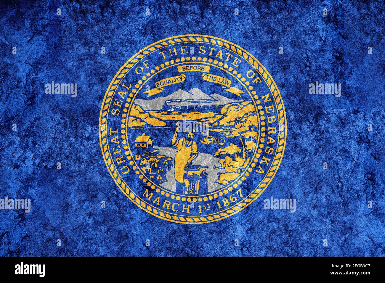 Metallic Nebraska state flag, Nebraska flag background Metallic texture ...