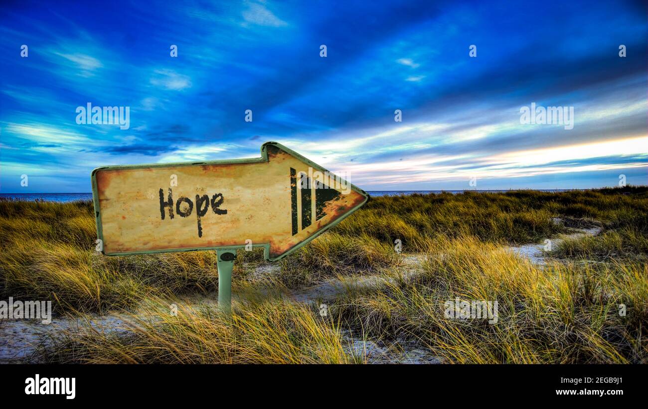 Street Sign the Direction Way to Hope Stock Photo - Alamy