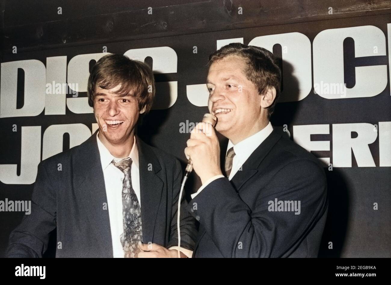 DJ Joe und Joe Raphael in Baden Baden, Deutschland 1960er Jahre. DJ Joe ...