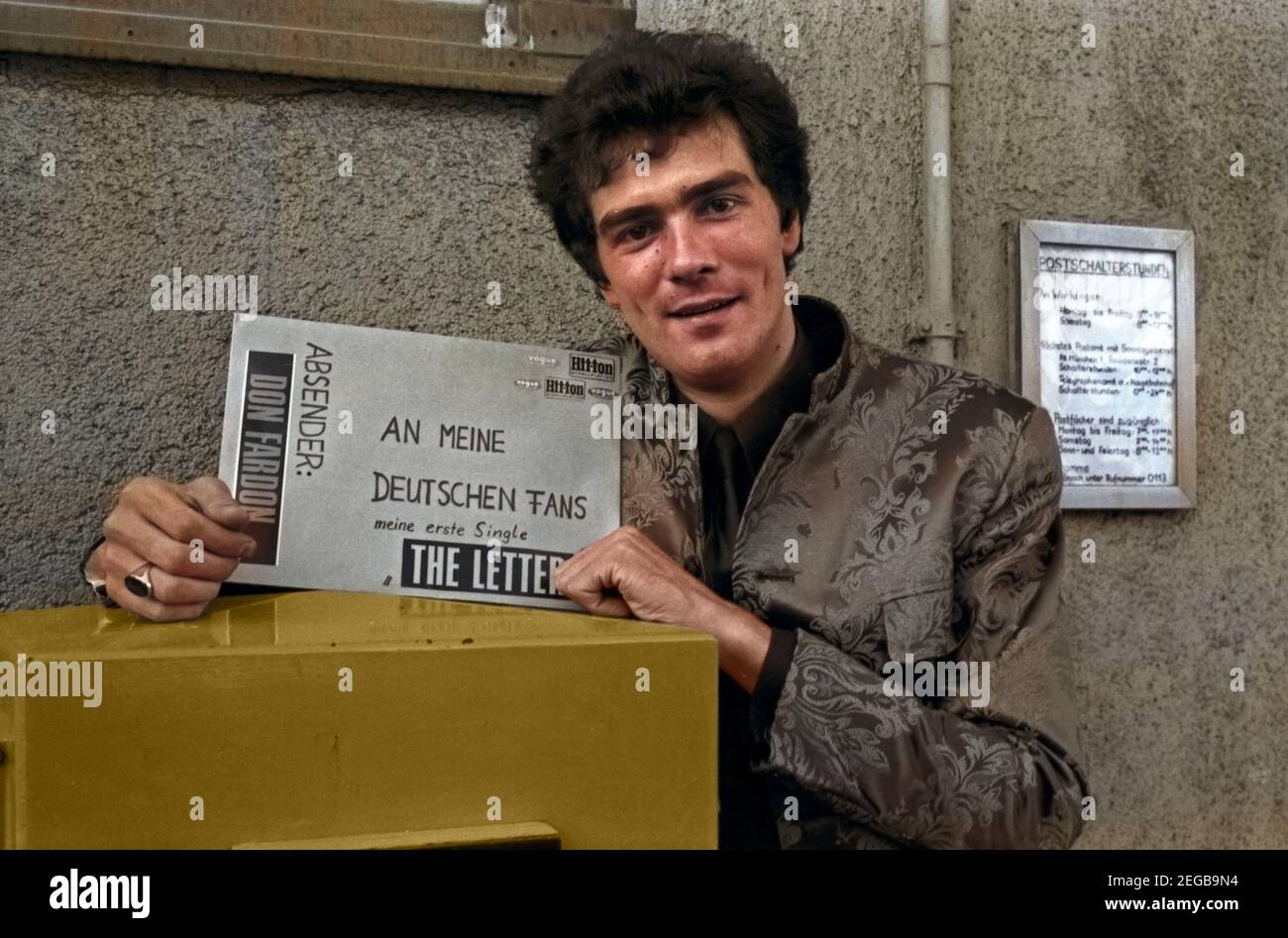 Der britische Popsänger Don Fardon in München, Deutschland 1960er Jahre ...