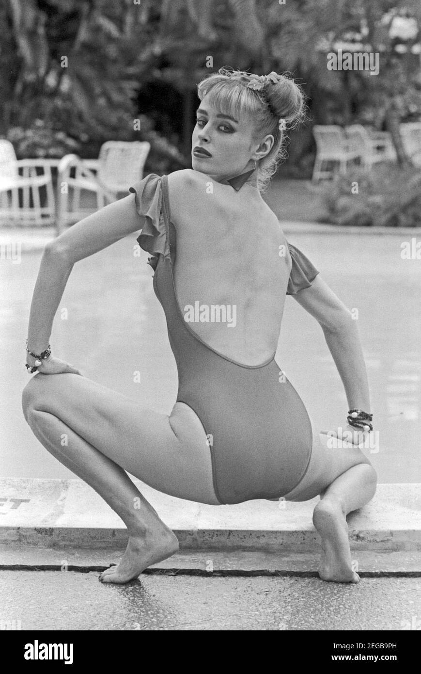 Zanna Sitzmann, österreichisches Model, bei einem Fotoshooting, Deutschland um 1985. Austrian ...