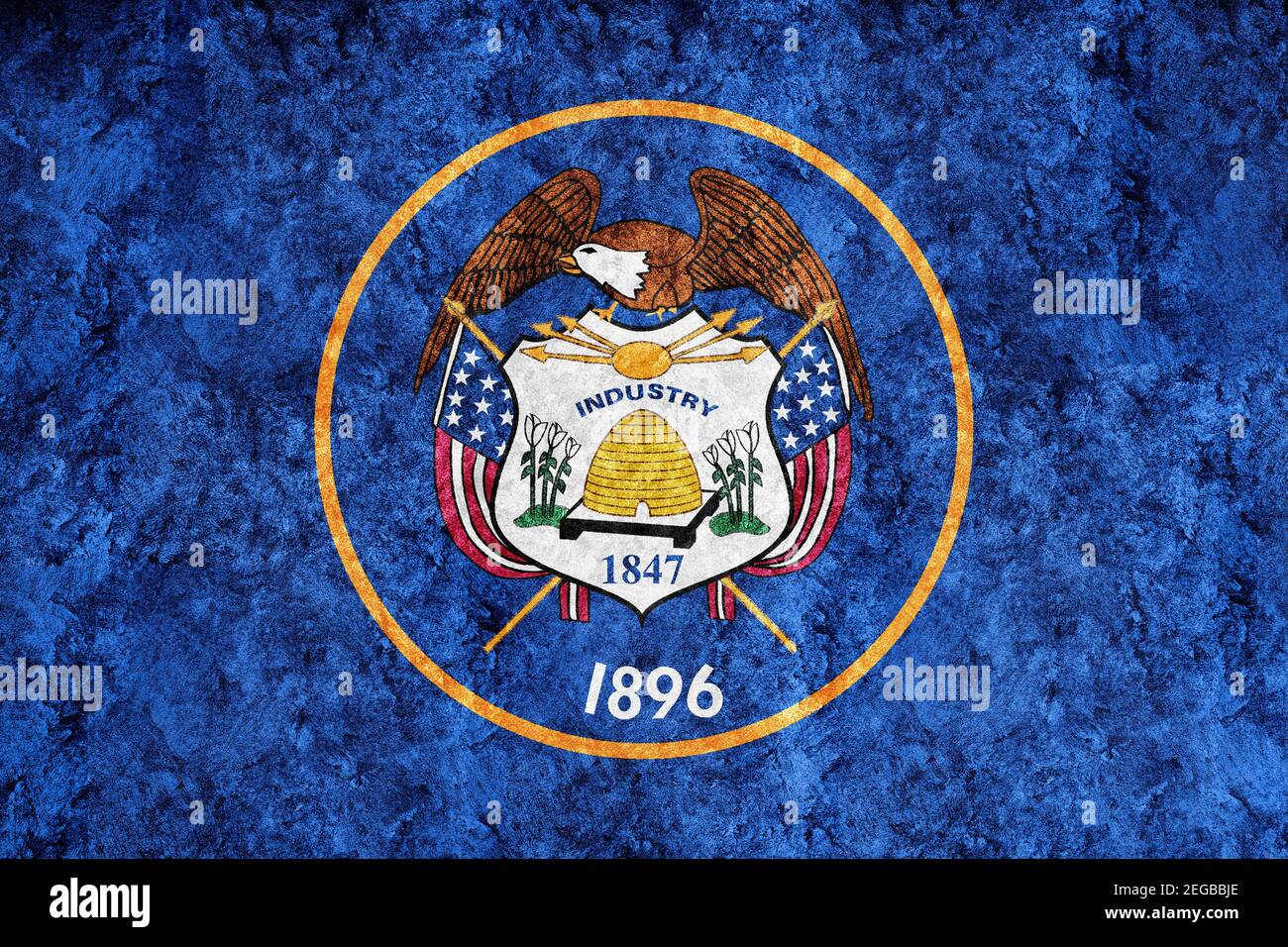 Metallic Utah state flag, Utah flag background Metallic texture Stock ...