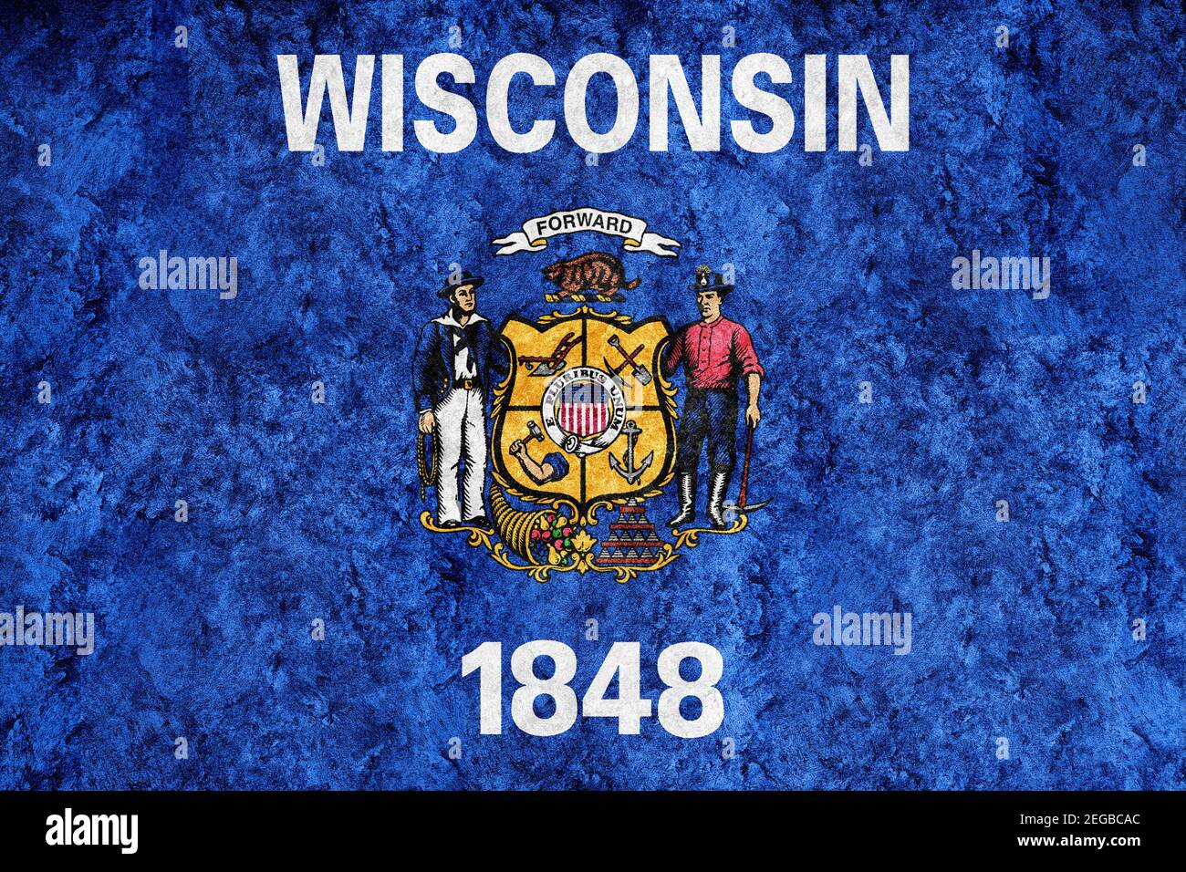 Metallic Wisconsin state flag, Wisconsin flag background Metallic ...