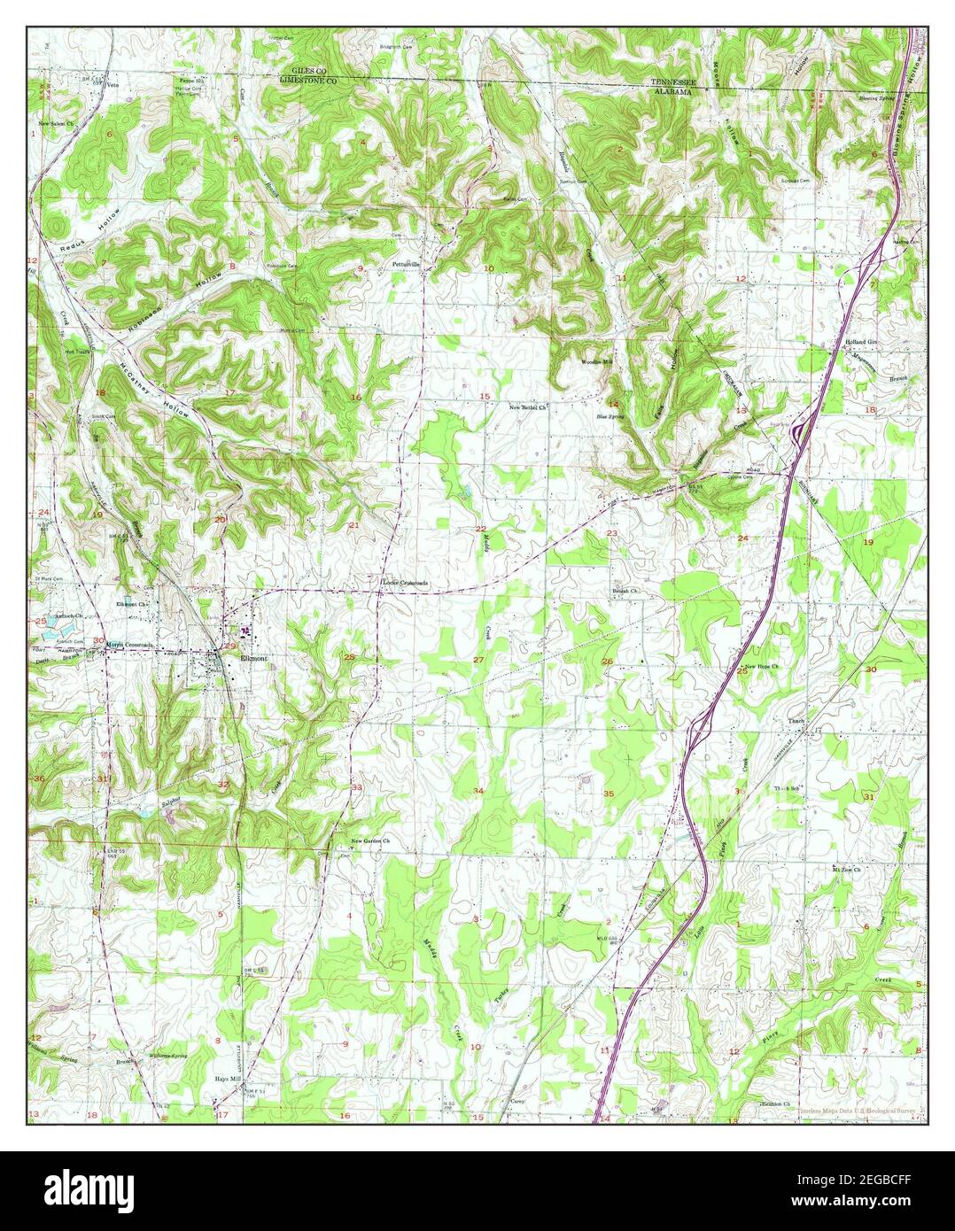 Elkmont, Alabama, map 1958, 1:24000, United States of America by ...