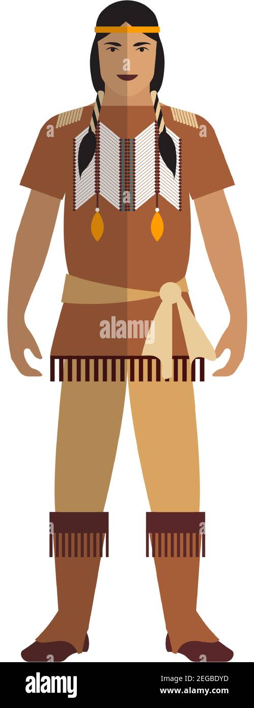 Indian native american man vector isolated on white Stock Vector Image ...