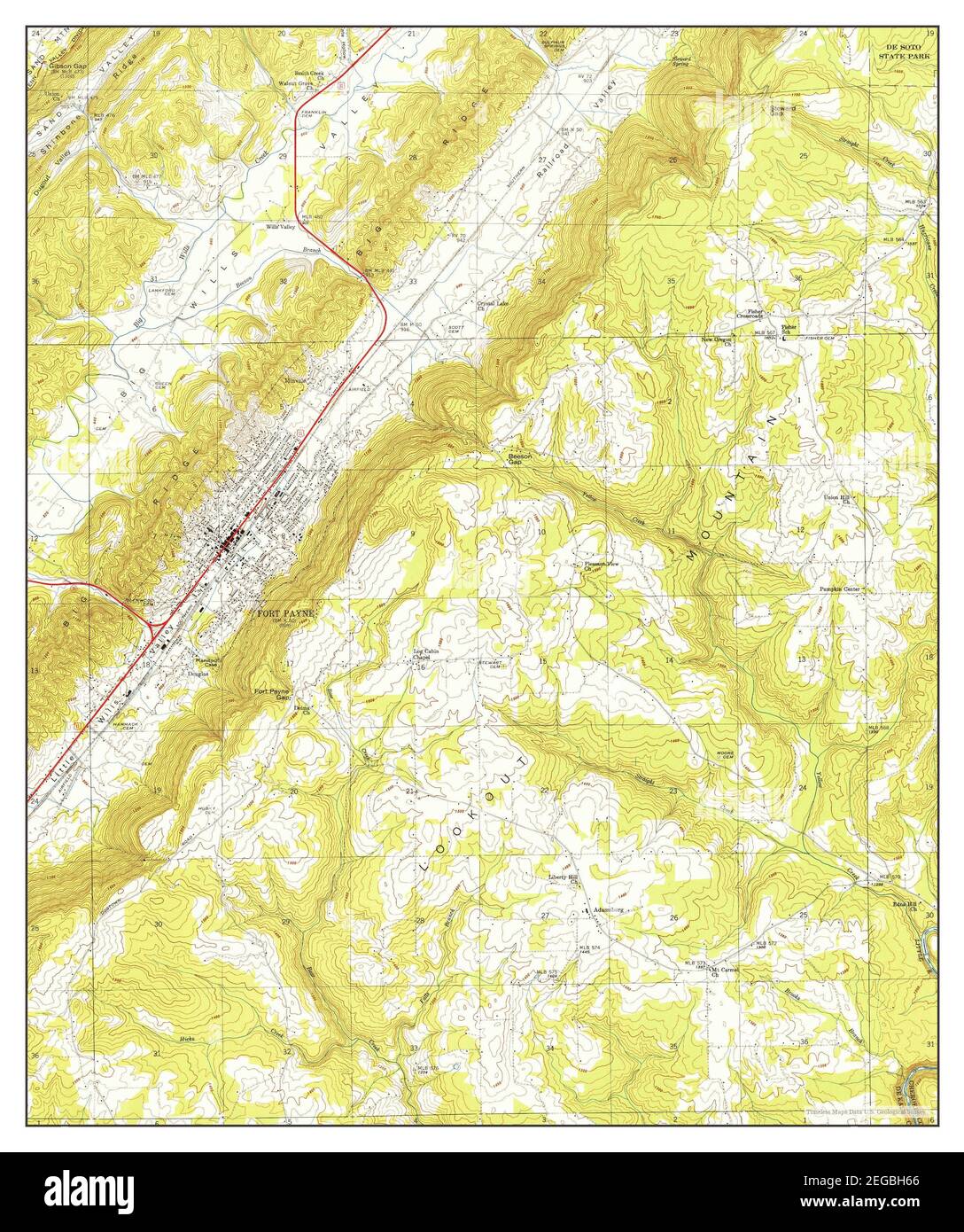 Ft Payne, Alabama, map 1946, 1:24000, United States of America by ...