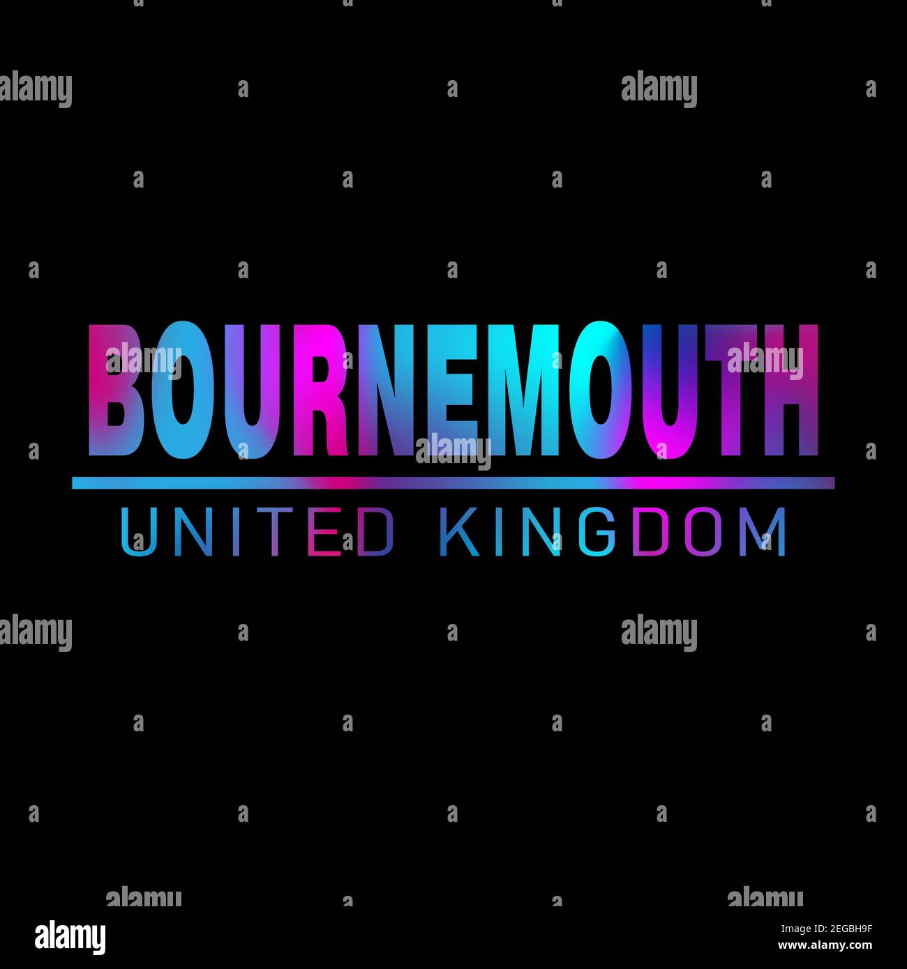 bournemouth uk. Colorful typography text banner. Vector the word ...
