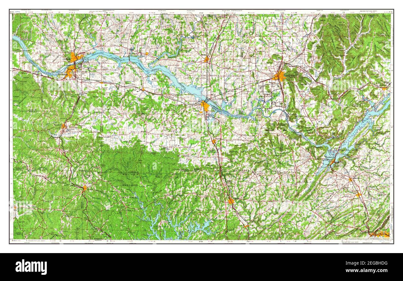 Gadsden, Alabama, map 1956, 1:250000, United States of America by ...