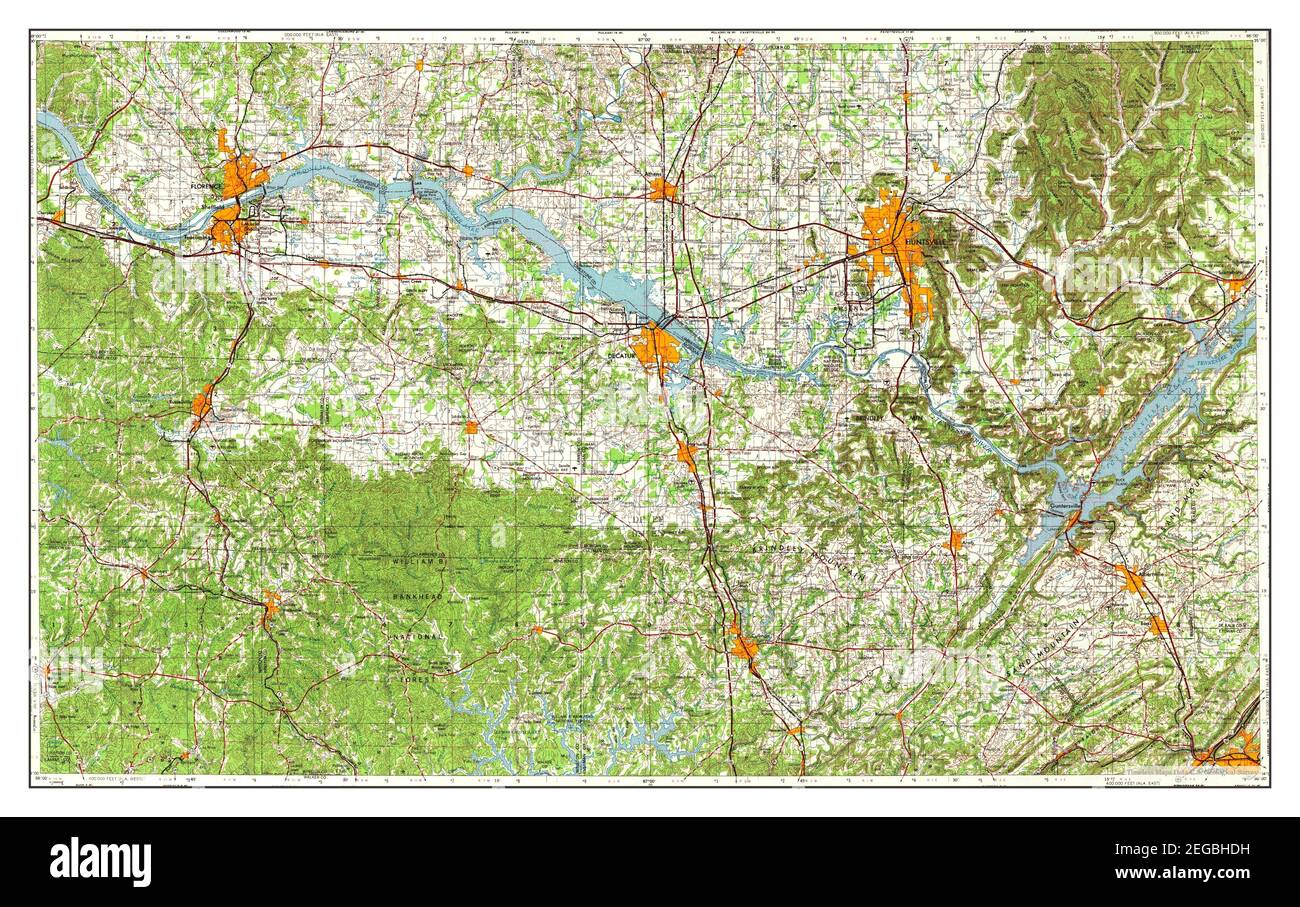 Gadsden, Alabama, map 1956, 1:250000, United States of America by ...