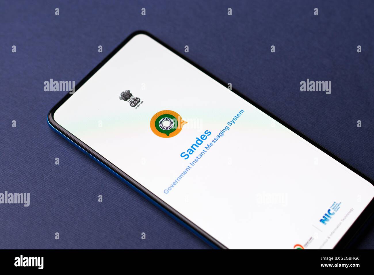 Assam, india - February 18, 2021 : Sandes app logo on phone screen ...
