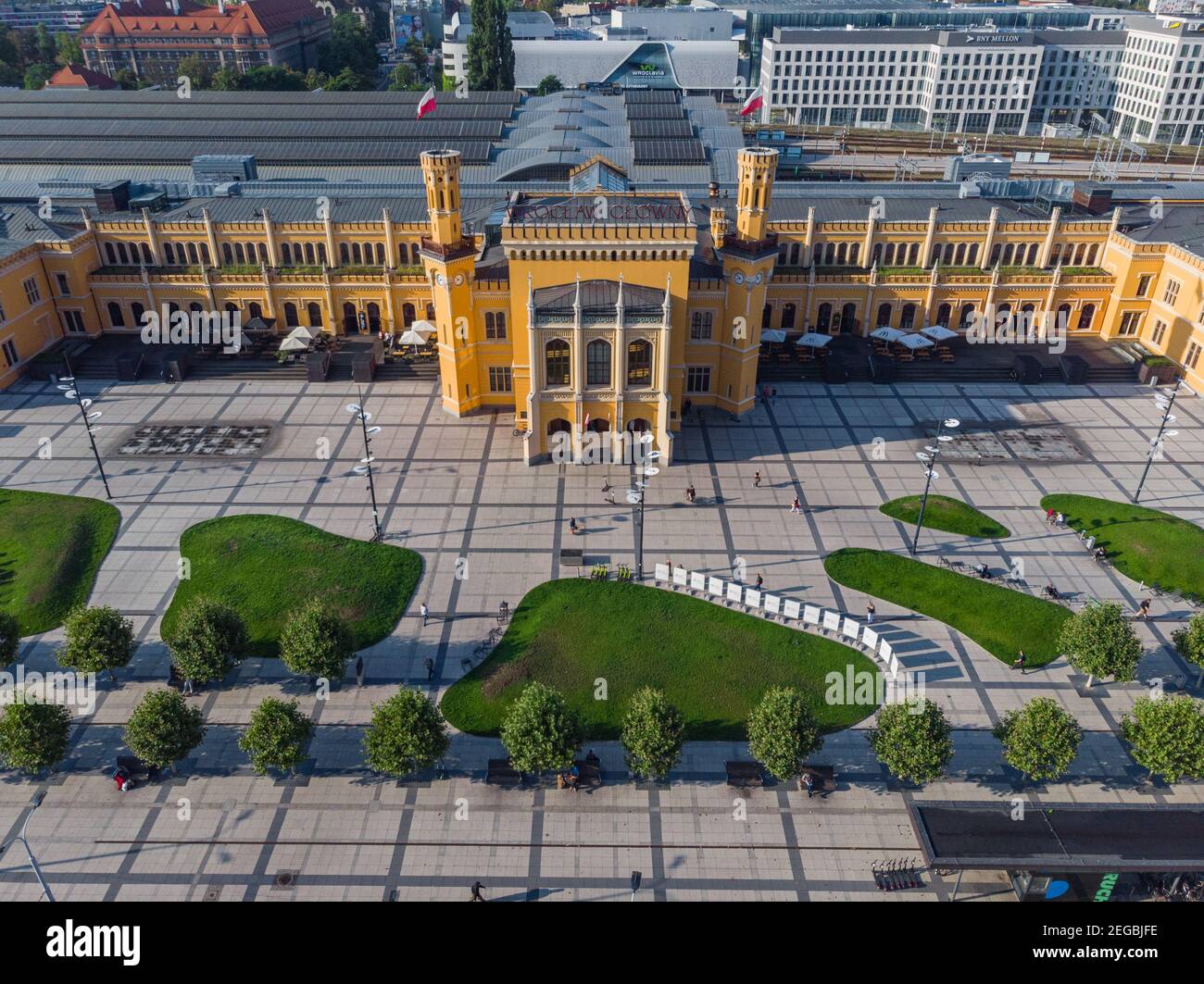 Wroclaw August 6 2019 Aerial look to Wroclaw Main railway station Stock Photo - Alamy