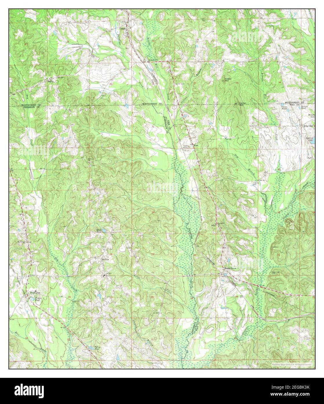 Grady, Alabama, map 1968, 1:24000, United States of America by Timeless ...