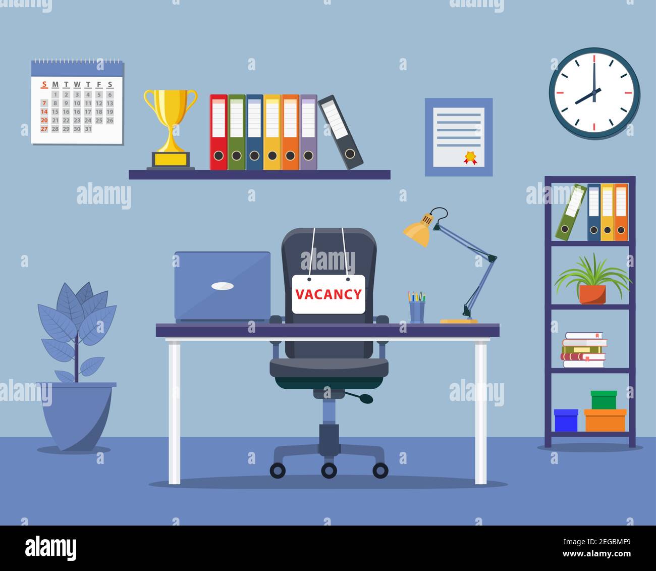 Office workplace with vacancy sign Stock Vector Image & Art - Alamy
