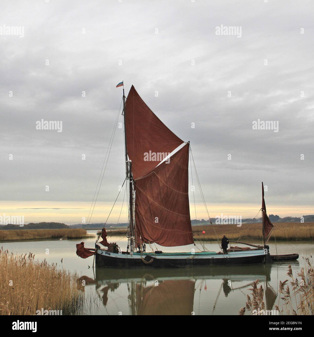 Traditional sailing barge in a Suffolk scene Stock Photo - Alamy