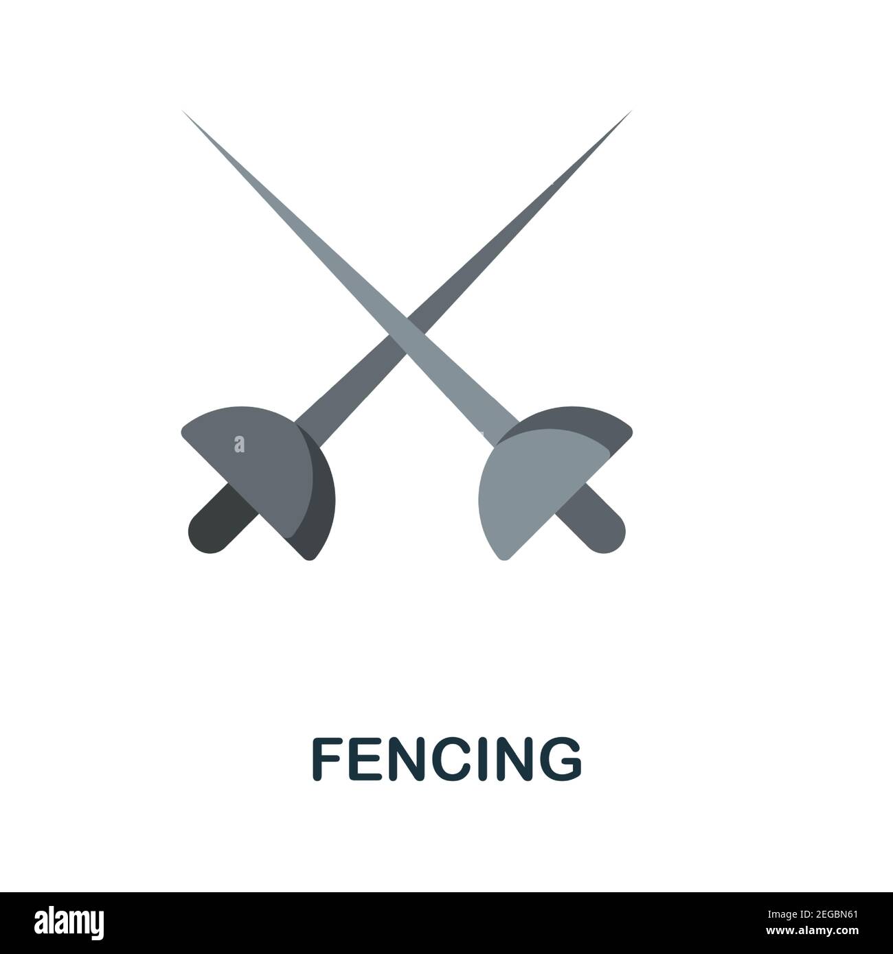 Fencing flat icon. Color simple element from weapon collection ...