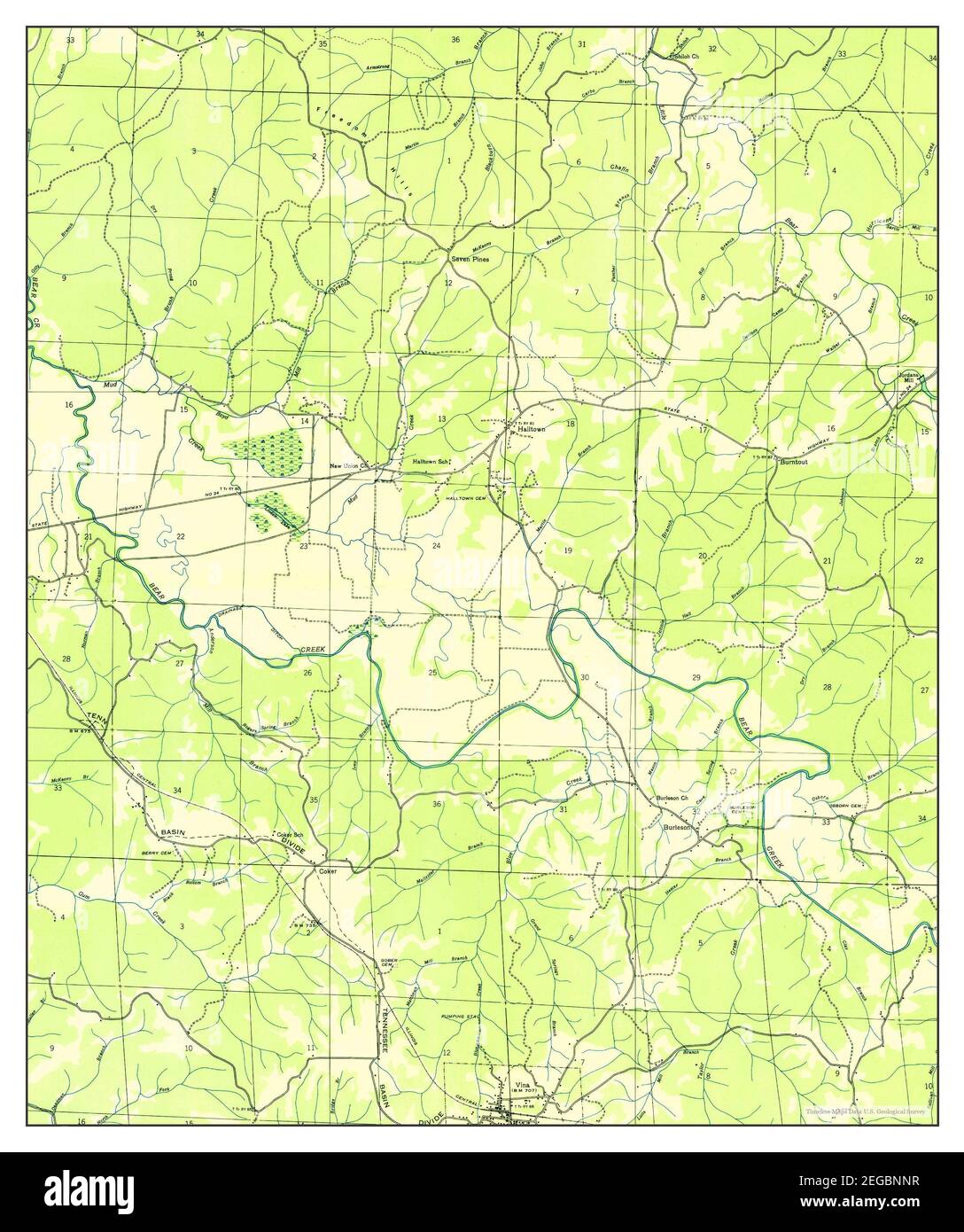 Halltown, Alabama, map 1936, 1:24000, United States of America by ...