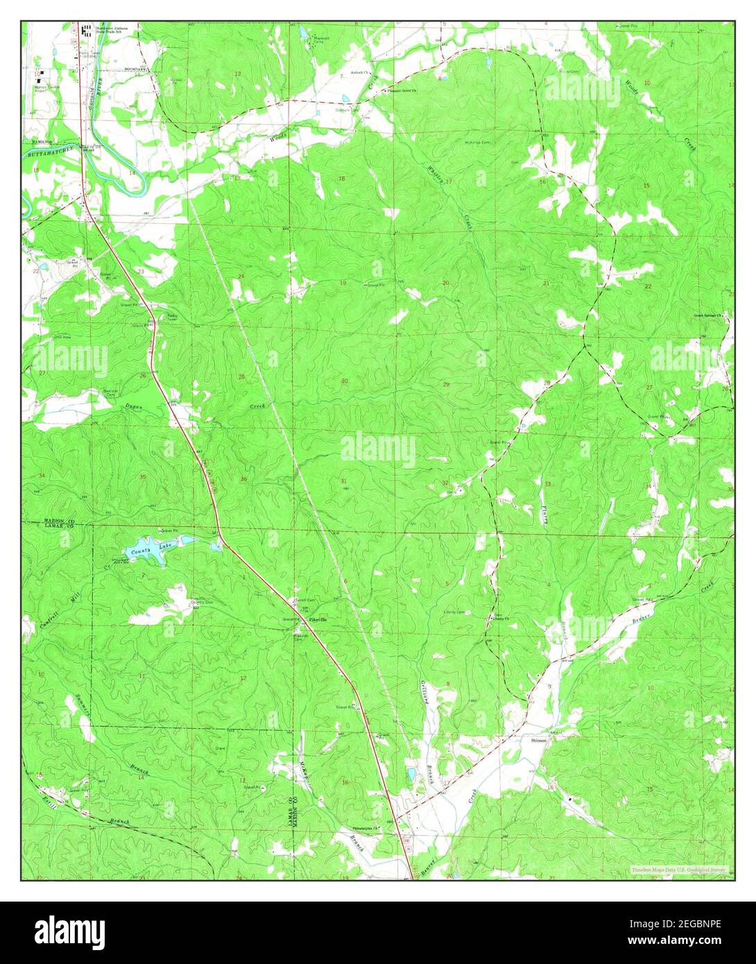 Hamilton alabama map hi-res stock photography and images - Alamy