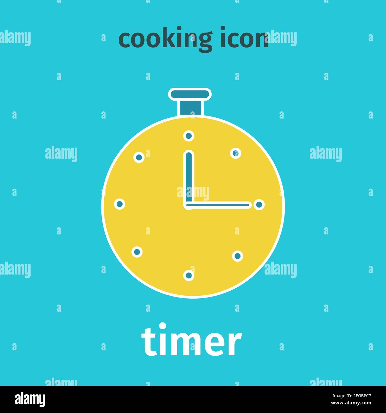 Timer icon, stopwatch for countdown. Vector cooking time. Colored icon ...