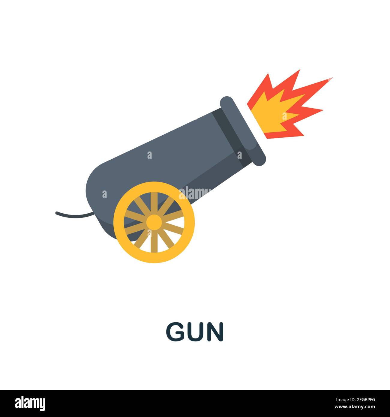 Gun flat icon. Color simple element from weapon collection. Creative ...