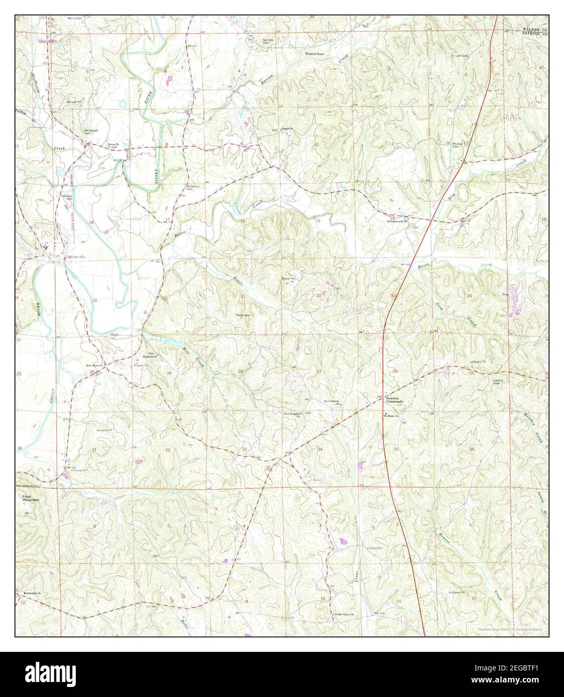 Hubbertville, Alabama, map 1967, 1:24000, United States of America by ...