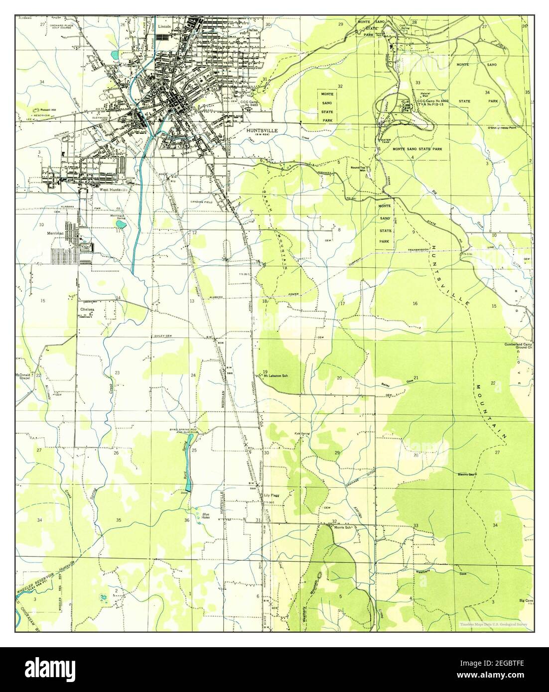 Huntsville, Alabama, map 1936, 1:24000, United States of America by ...