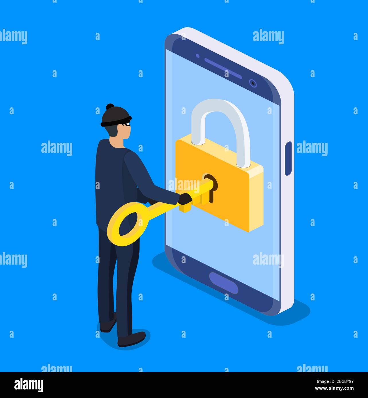 Mobile phone thief Stock Vector Images - Alamy