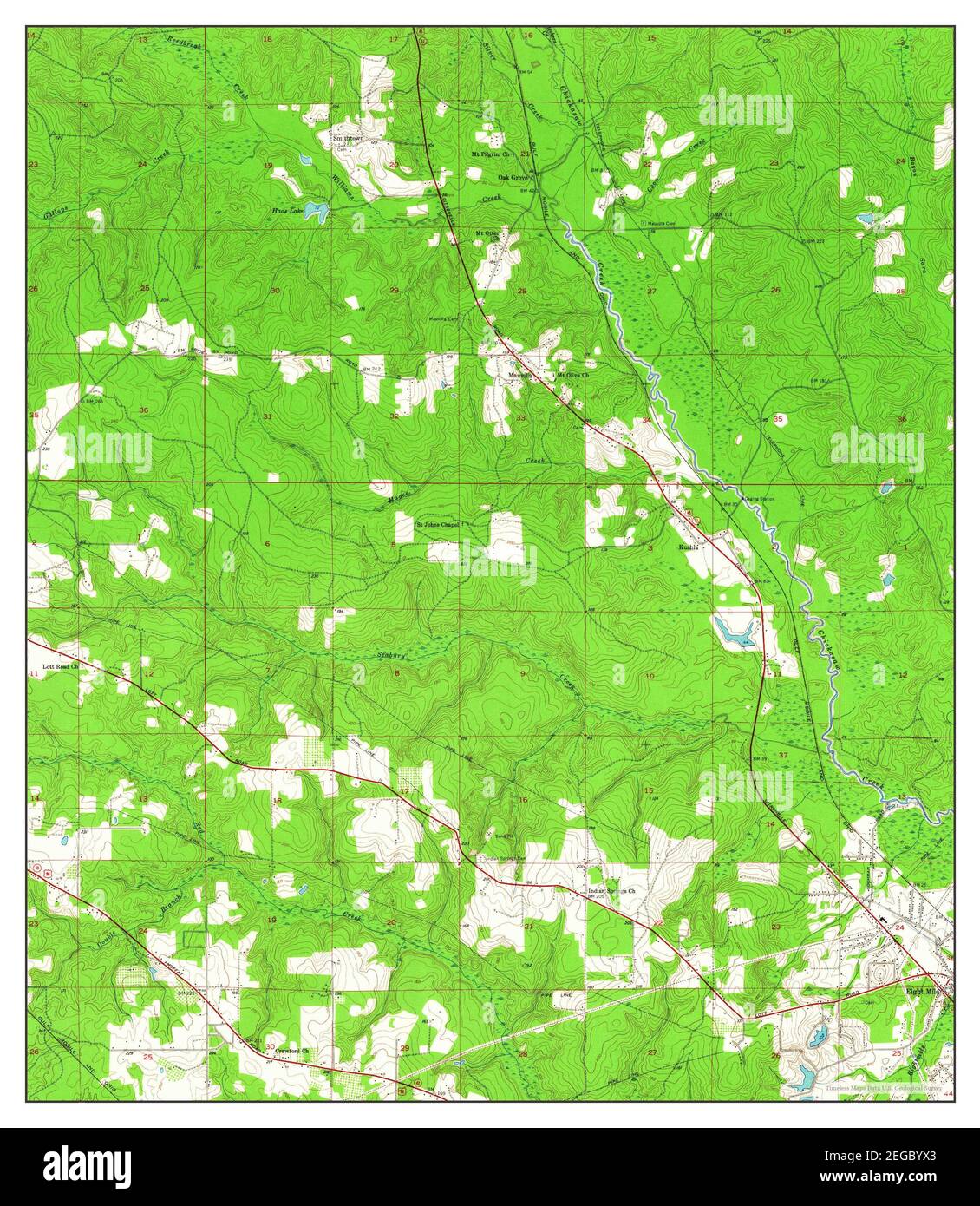 Kushla, Alabama, map 1953, 1:24000, United States of America by ...
